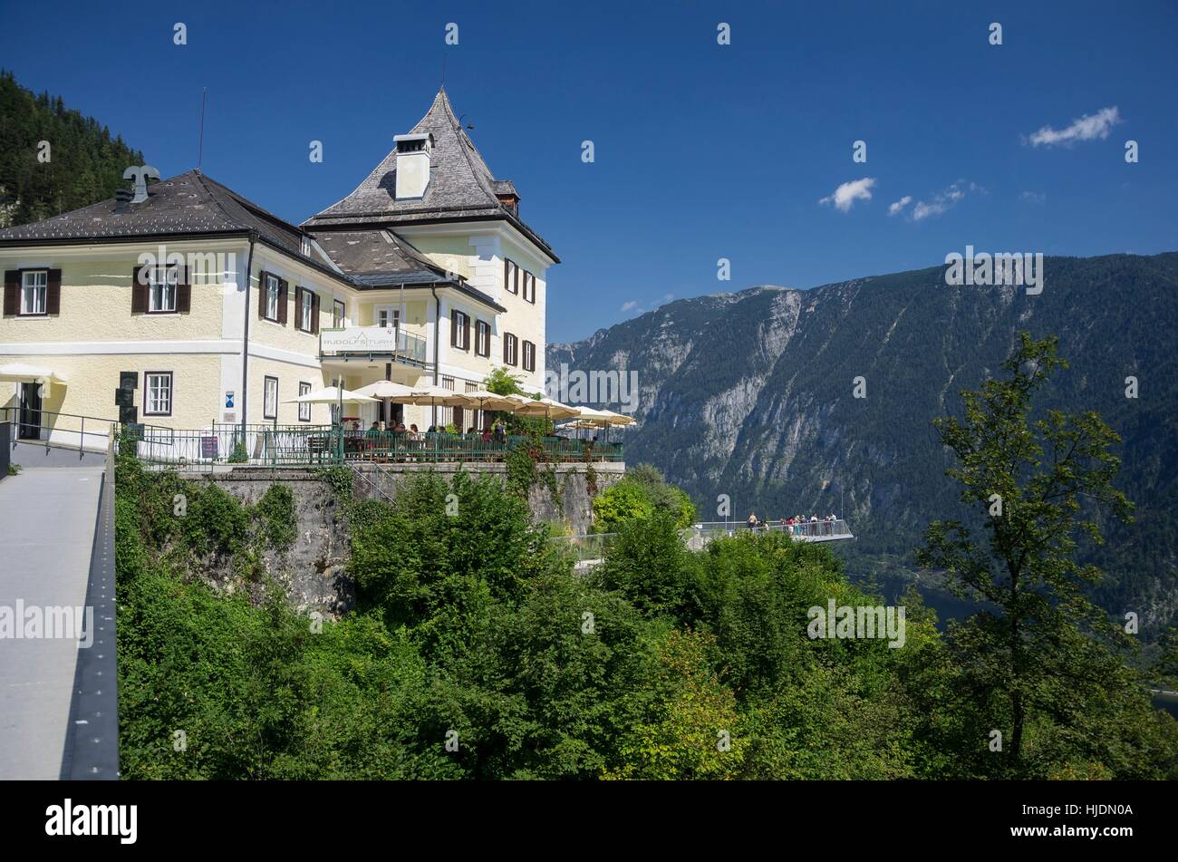 Hallstatt, tourist restaurant Stock Photo - Alamy