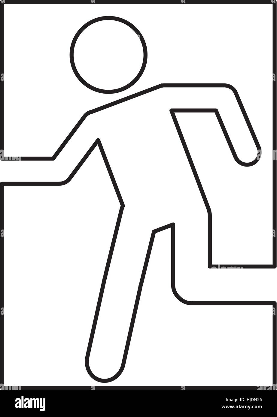 exit emergency route sign vector illustration design Stock Vector Image ...