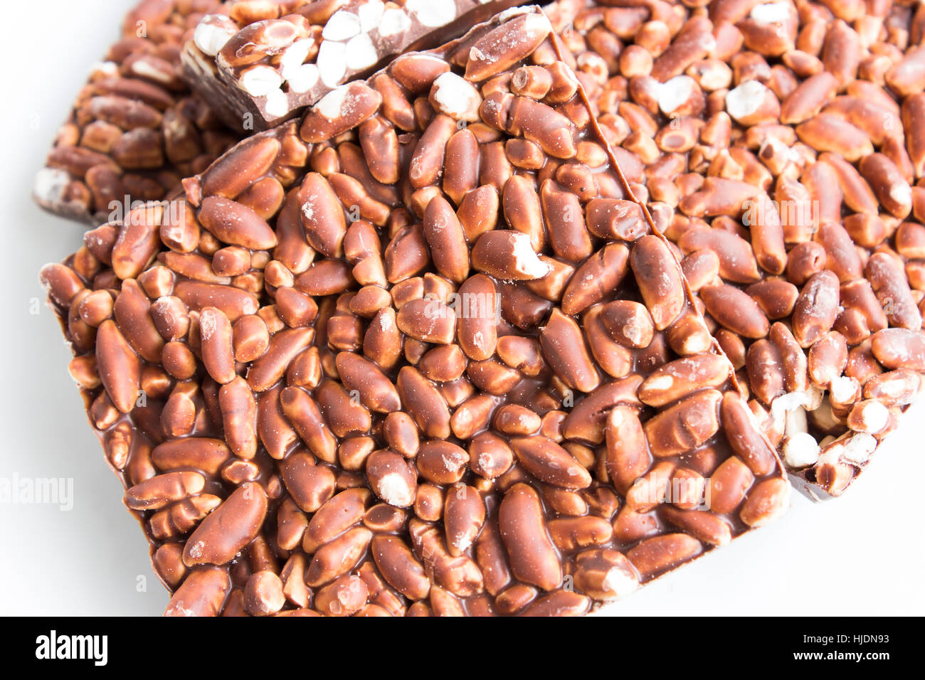 Rice Chocolate on White Background Stock Photo - Alamy
