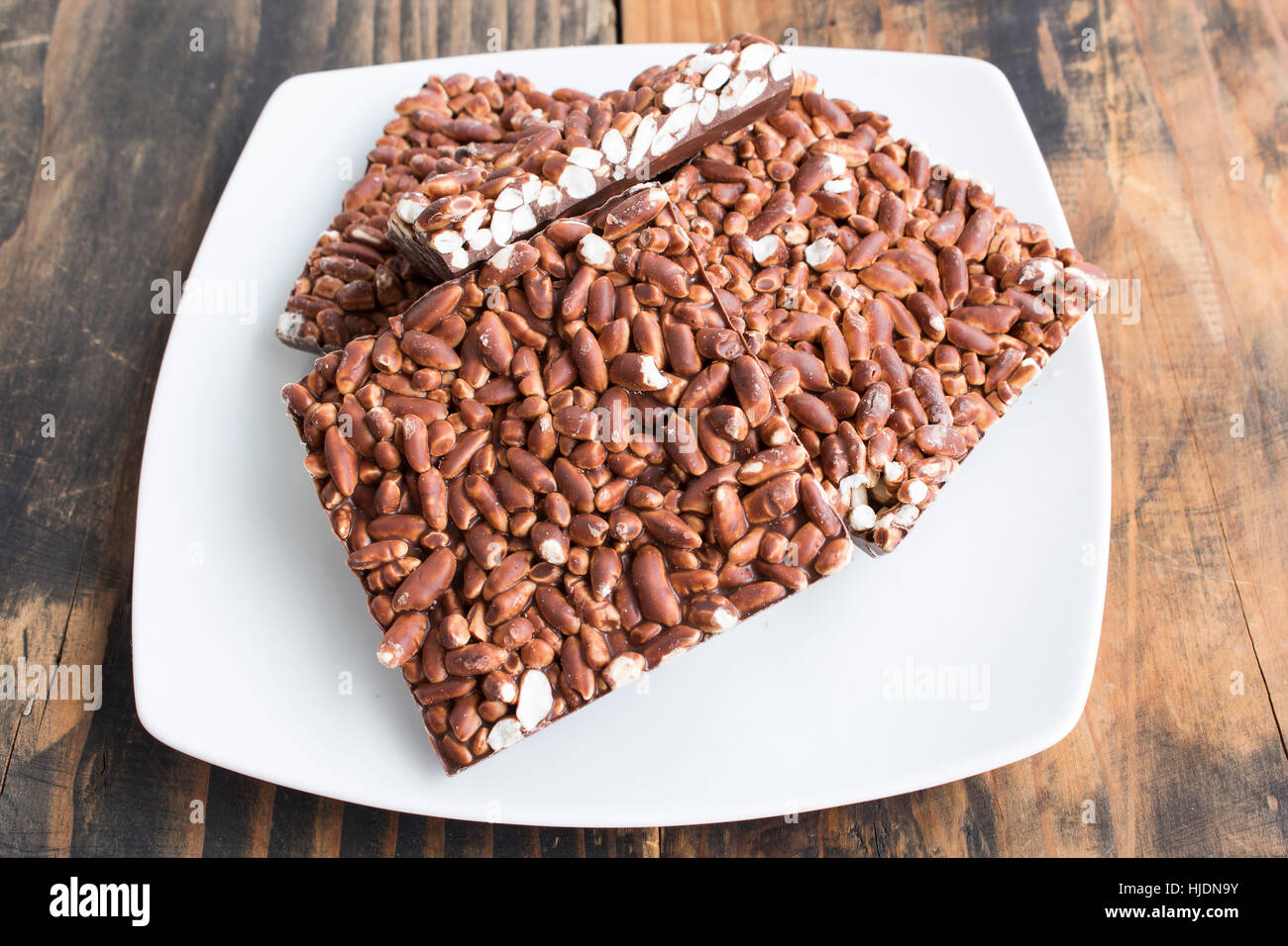 Rice Chocolate on a Plate Stock Photo - Alamy