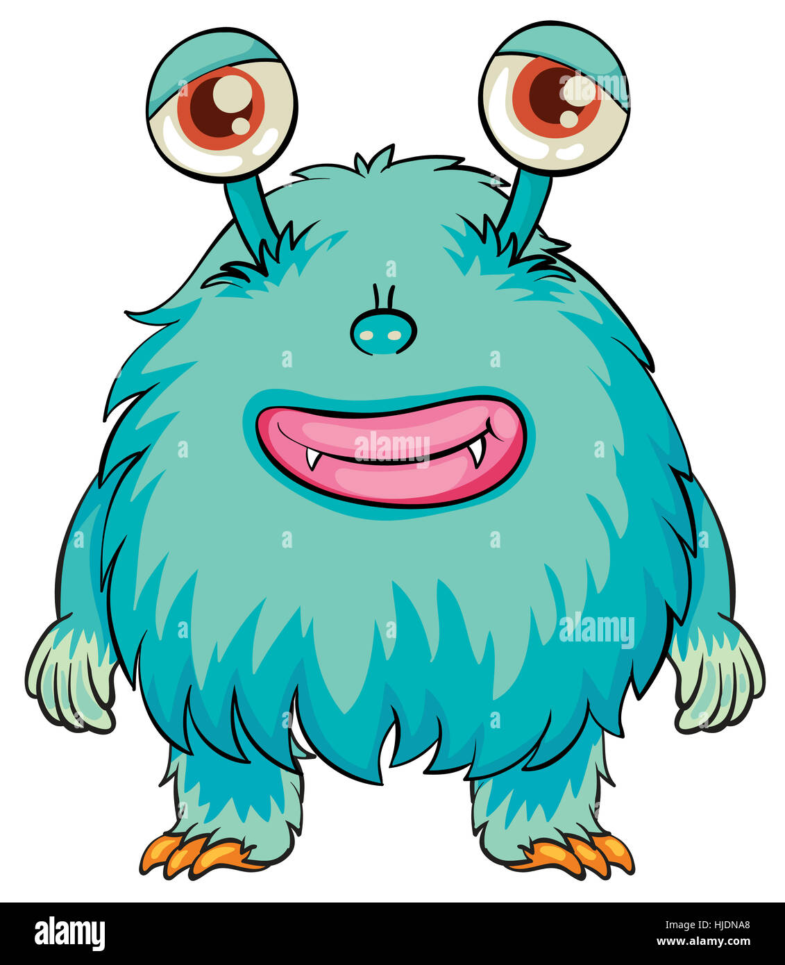 blue, single, graphic, green, fur, hairy, illustration, scary, creature ...