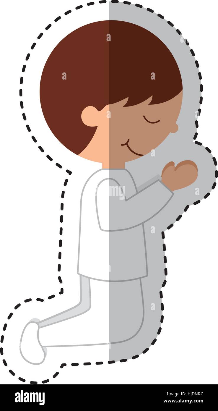 first communion boy character vector illustration design Stock Vector ...