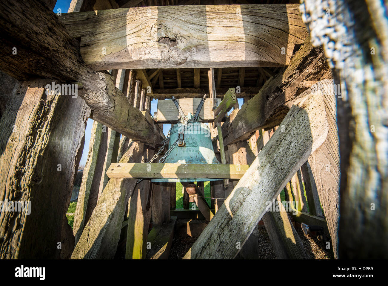 Bell cage Wrabness church Stock Photo - Alamy
