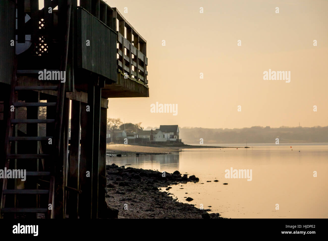 beach house River Stour estuary Wrabness, Essex England UK Stock Photo ...