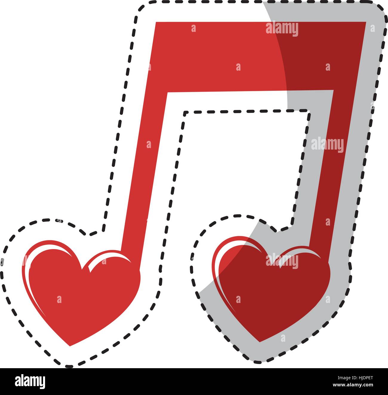 music note with heart vector illustration design Stock Vector Image ...