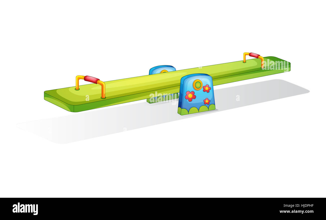 Illustration of a colorful see saw isolated on white Stock Photo - Alamy