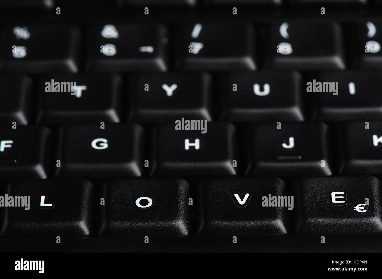 Smart keyboard with love text Stock Photo - Alamy