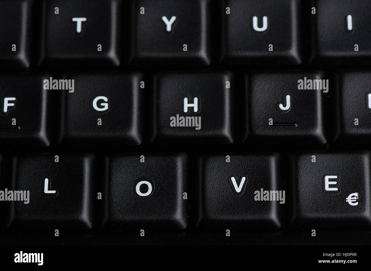 Smart keyboard with love text Stock Photo - Alamy