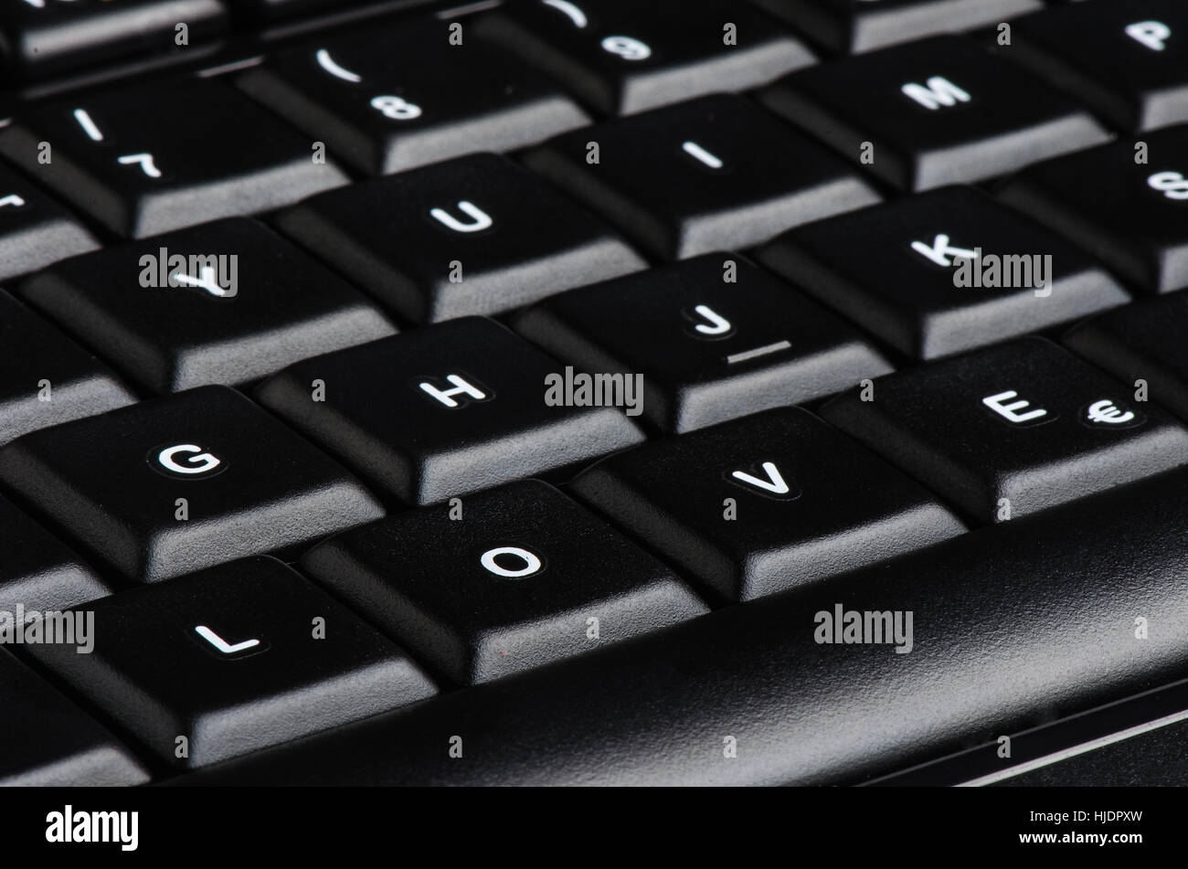 Smart keyboard with love text Stock Photo - Alamy