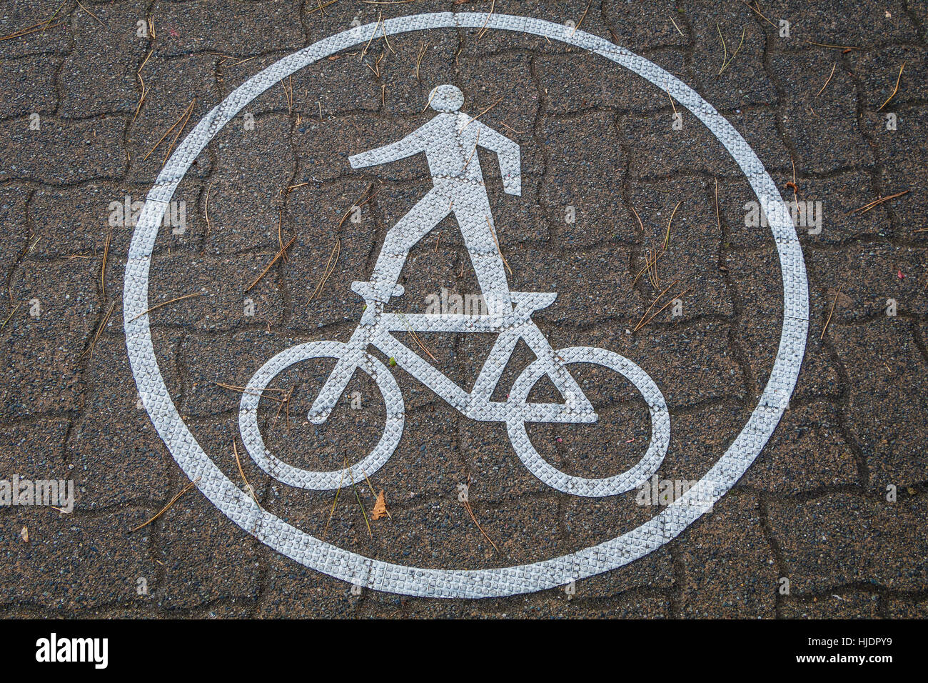 Pathway sign showing cycles and walkers route, Granville Island ...