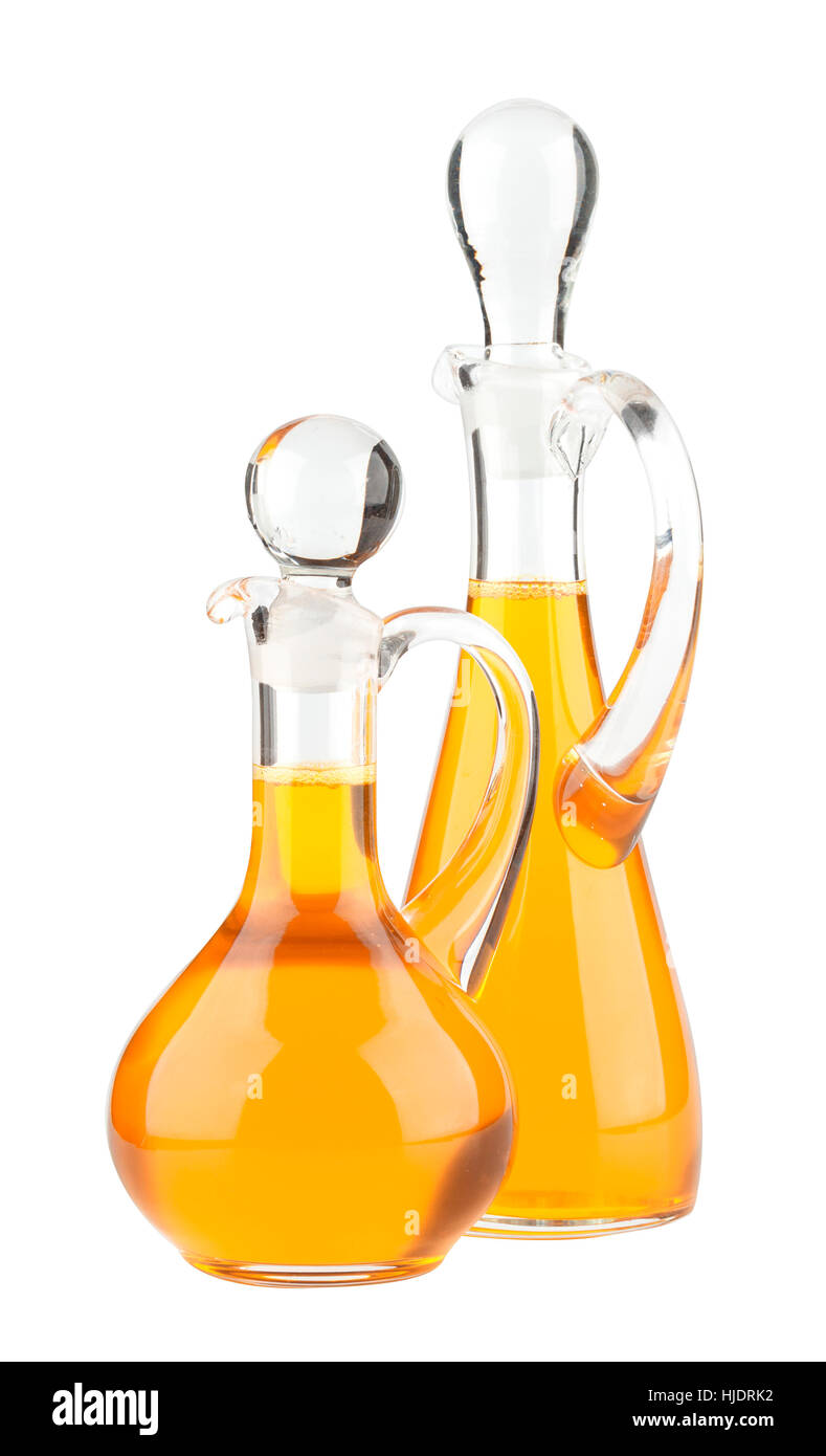 Vegetable oil glass bottle isolated on white Stock Photo - Alamy