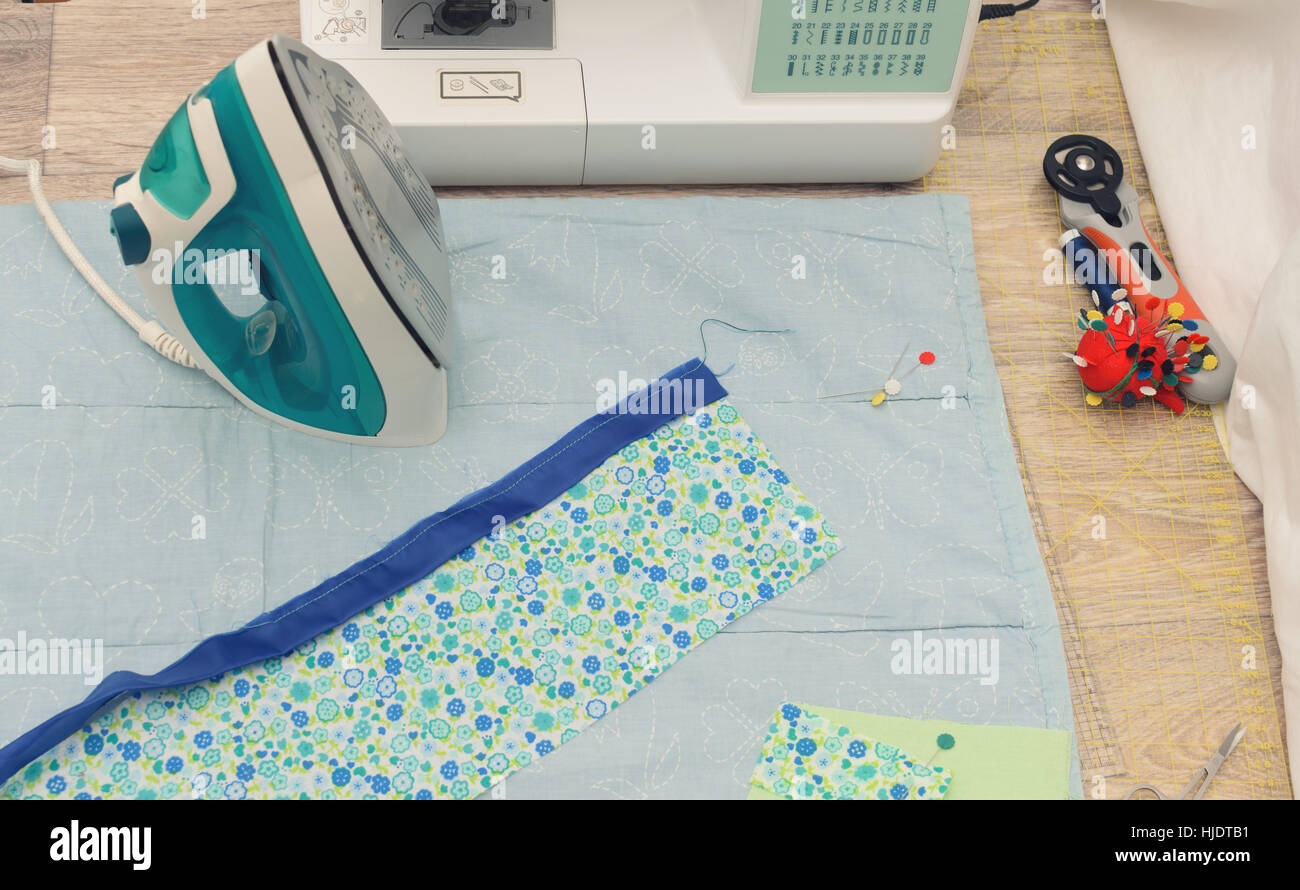 quilted patchwork stages Stock Photo - Alamy