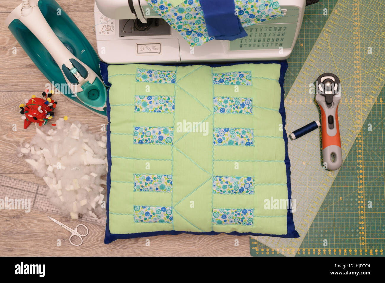 quilted patchwork stages Stock Photo - Alamy