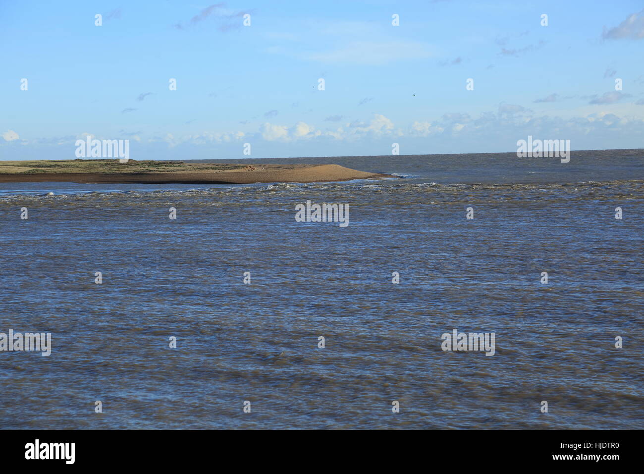 North Weir Point the southern tip of Orford Ness spit, River Ore ...