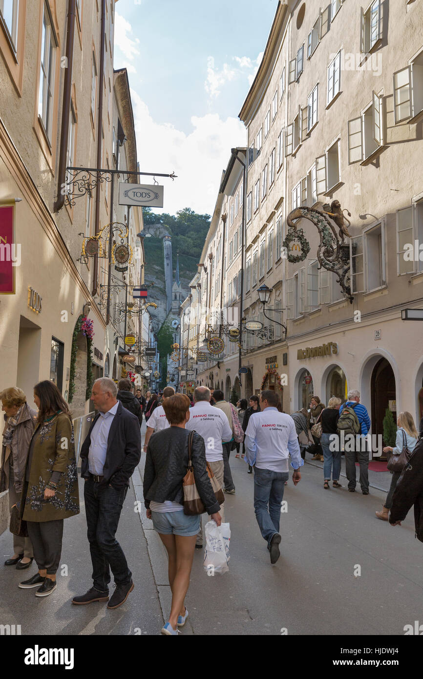 SALZBURG, AUSTRIA - SEPTEMBER 09, 2015: A lot of people visit the ...
