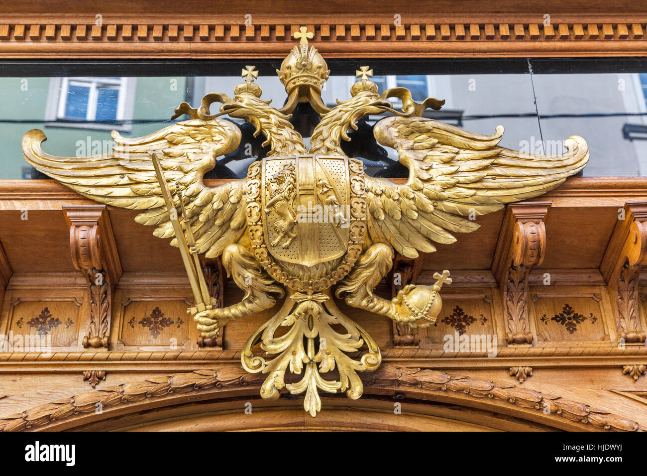 Coat of arms of austria with imperial eagle hi-res stock photography ...
