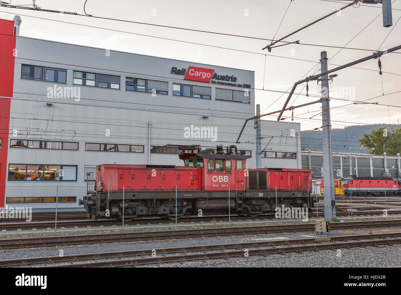 GRAZ, AUSTRIA - SEPTEMBER 12, 2015: OBB shunting locomotive on ...