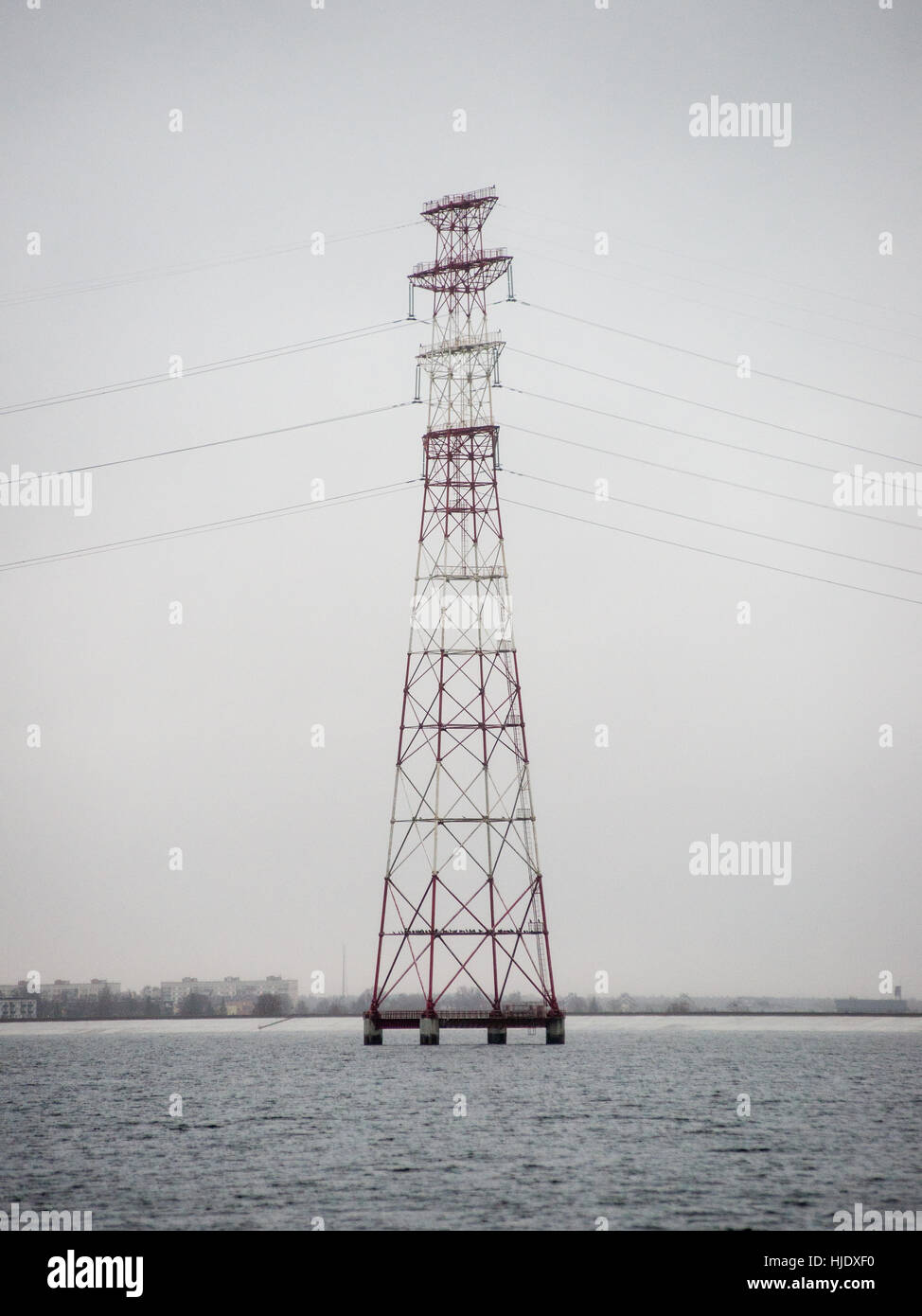 transmitter tower. radar lines with sky in background Stock Photo - Alamy