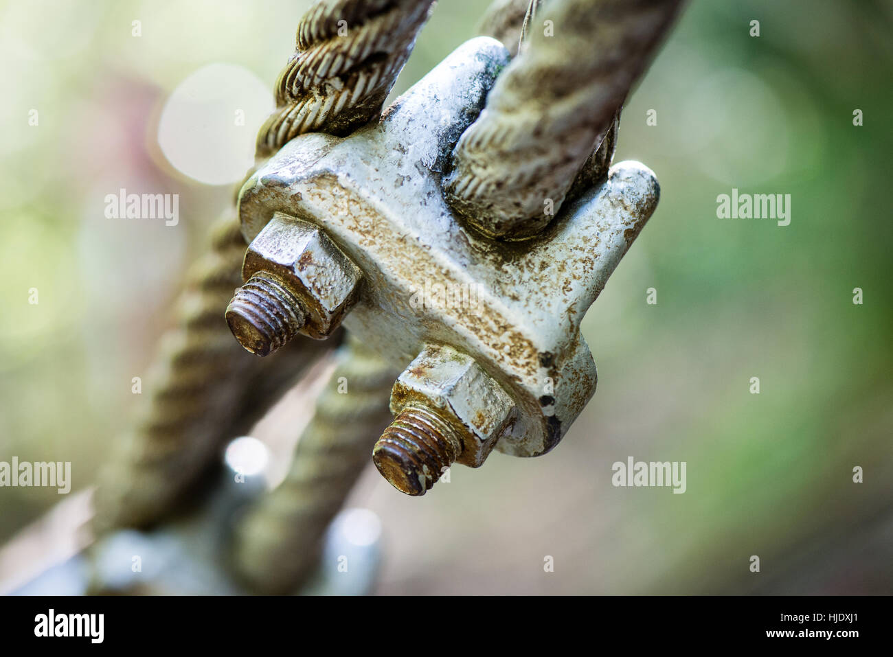 Rusty painted steel cable, bad condition. close up Stock Photo - Alamy