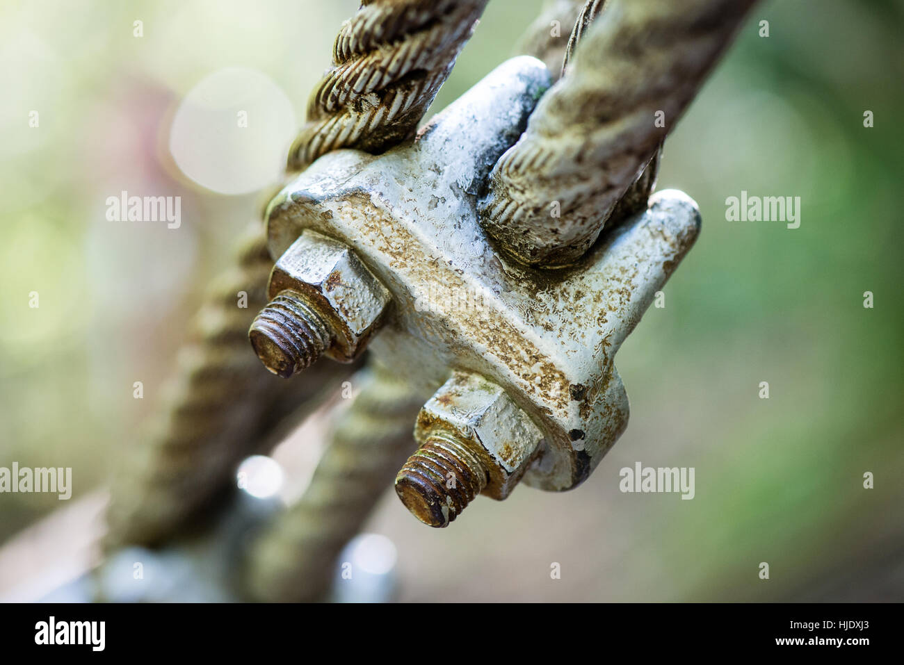 Rusty painted steel cable, bad condition. close up Stock Photo - Alamy