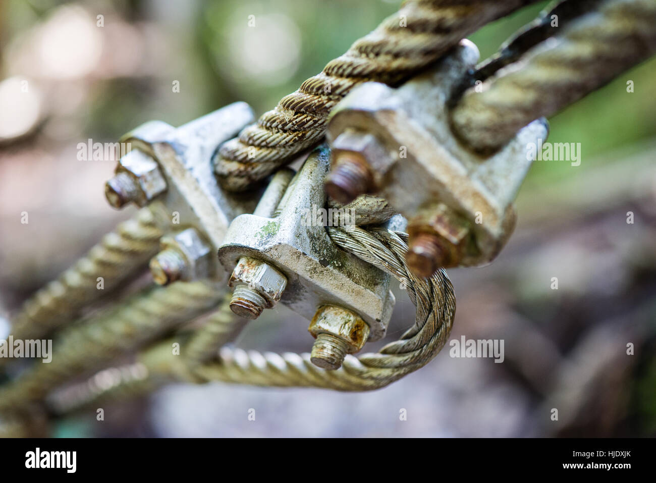 Rusty painted steel cable, bad condition. close up Stock Photo - Alamy