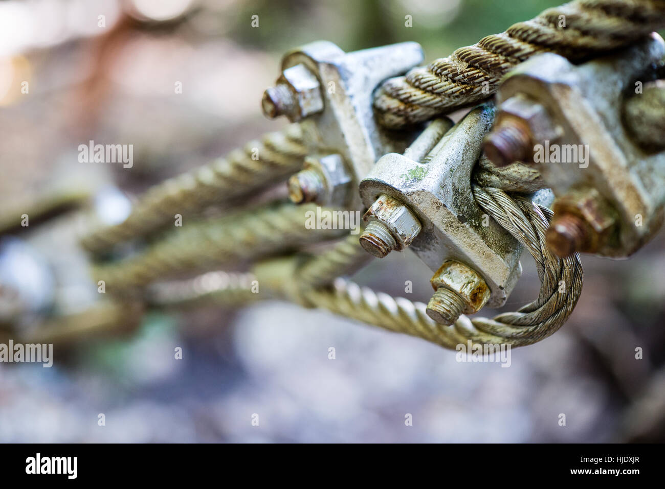 Rusty painted steel cable, bad condition. close up Stock Photo - Alamy