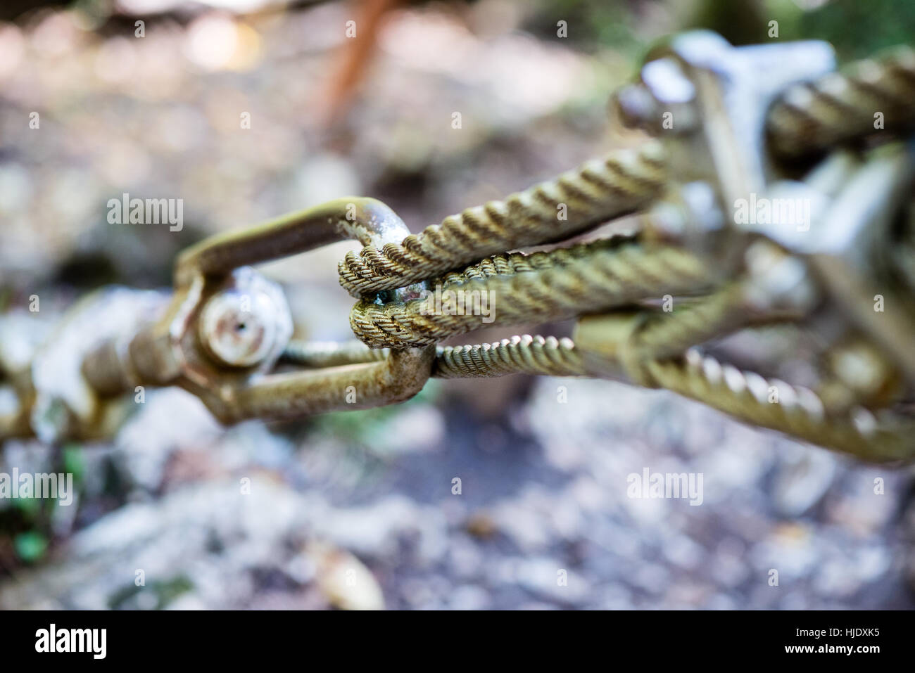 Rusty painted steel cable, bad condition. close up Stock Photo - Alamy
