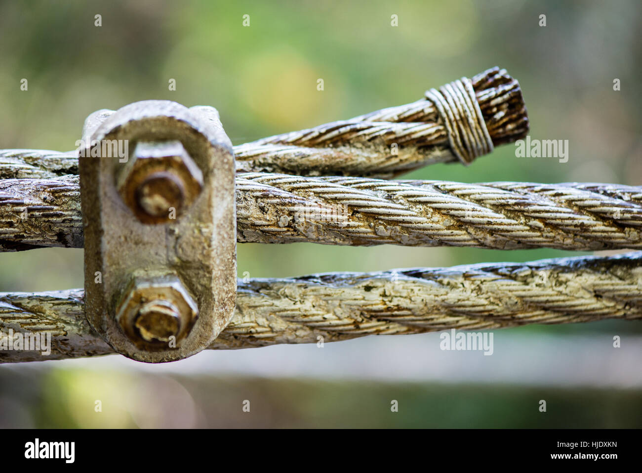 Rusty painted steel cable, bad condition. close up Stock Photo - Alamy