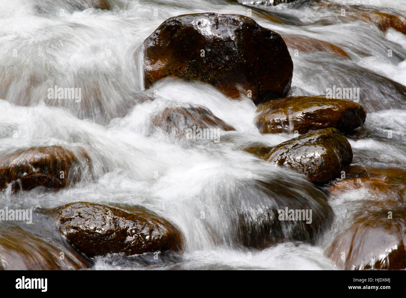 Fast flowing mountain stream and rocks Stock Photo - Alamy
