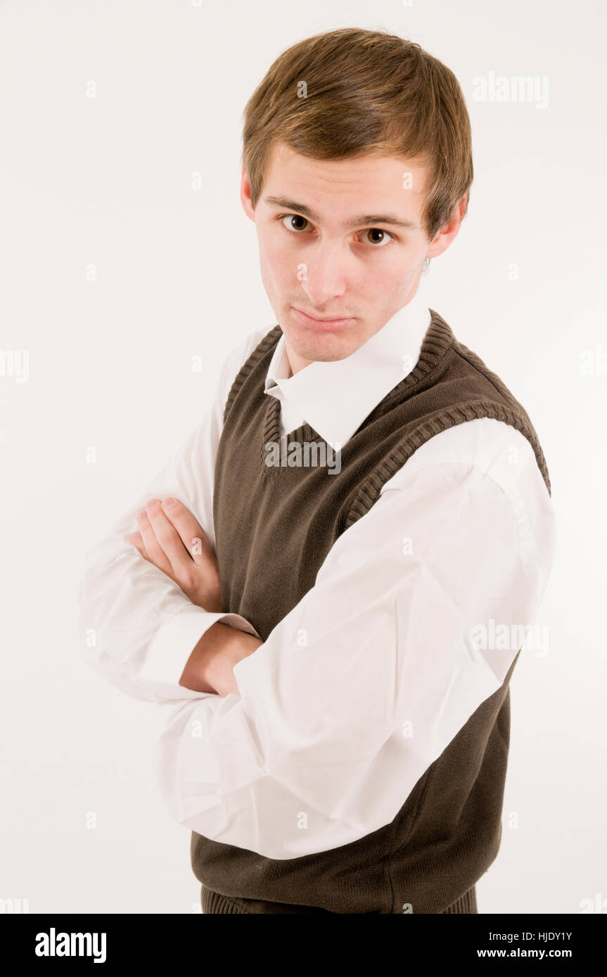 young man serious side Stock Photo - Alamy