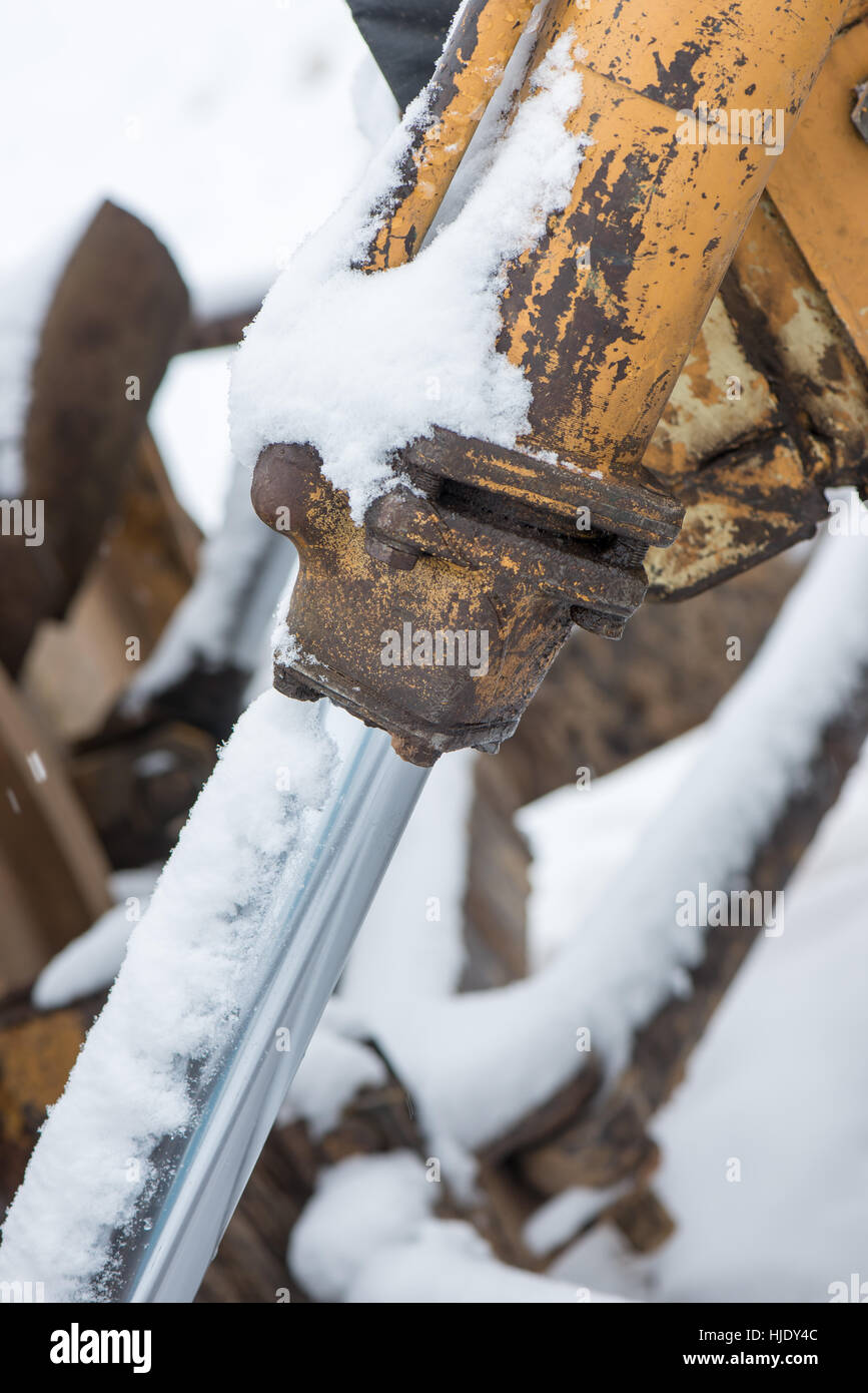 Tractor backhoe snow winter hi-res stock photography and images - Alamy