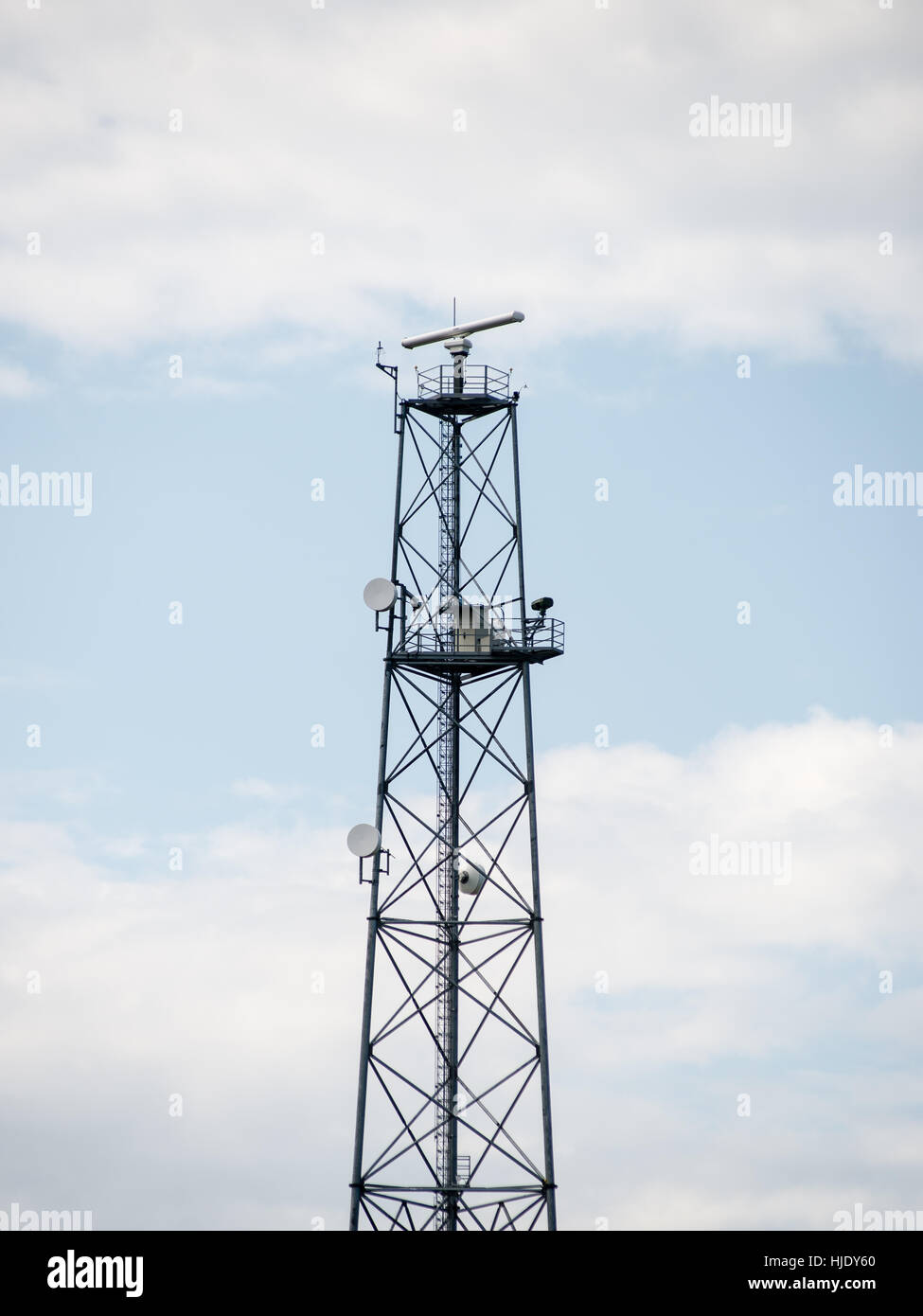 transmitter tower. radar lines with sky in background Stock Photo - Alamy