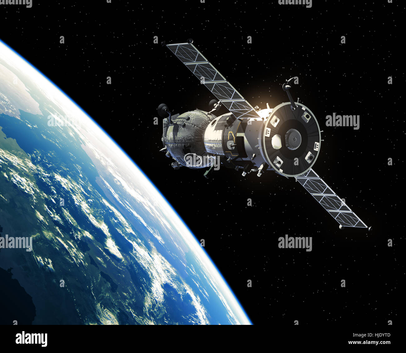 Spacecraft Orbiting Earth Stock Photo - Alamy