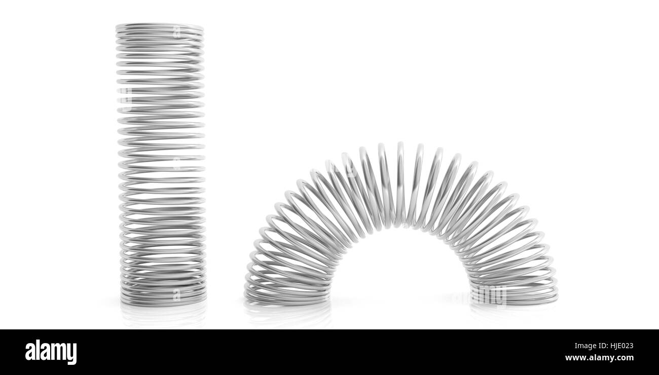 Metal silver springs isolated on white background. 3d illustration ...