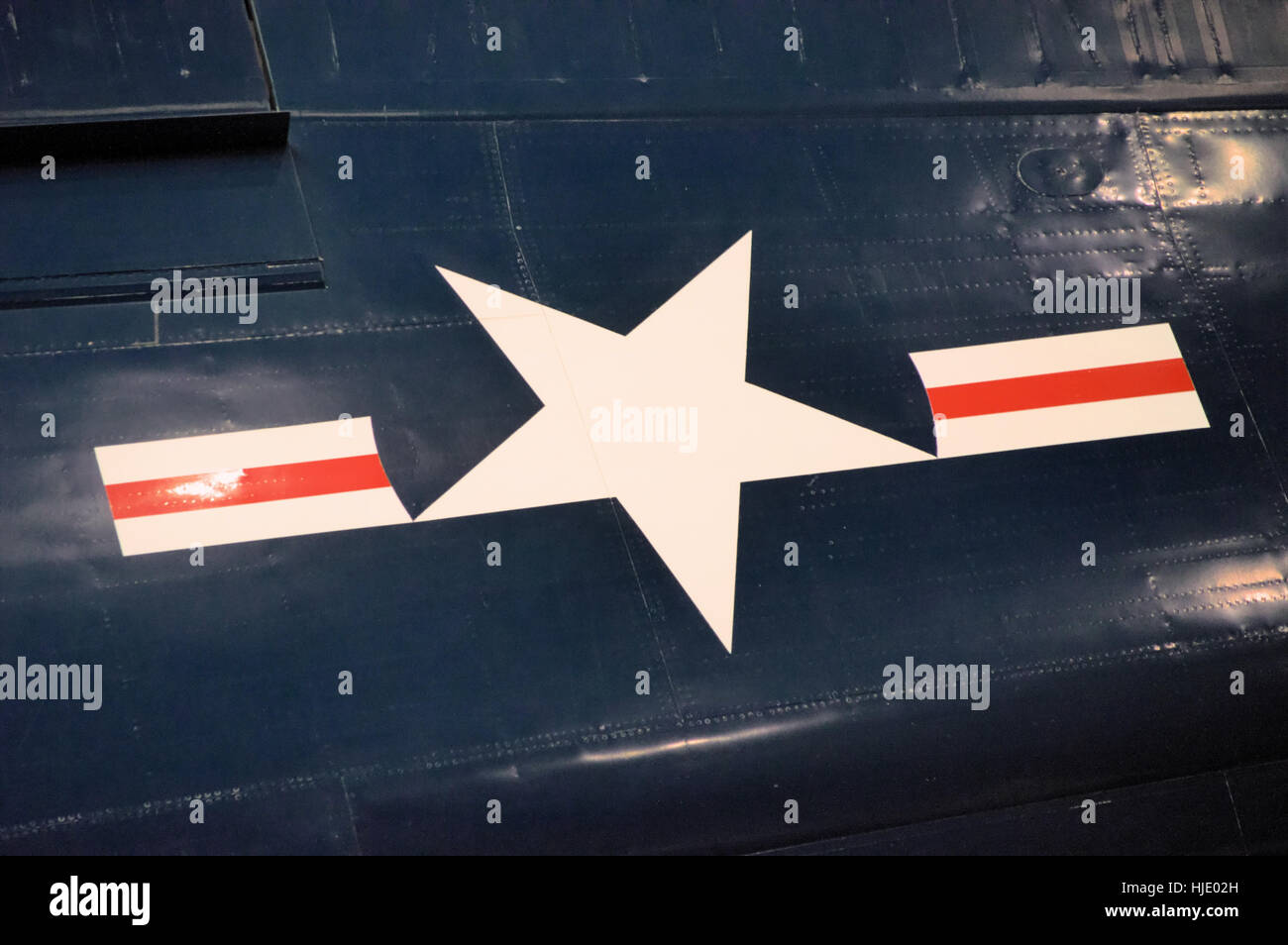 A navy flight symbol on a blue aircraft wing Stock Photo - Alamy