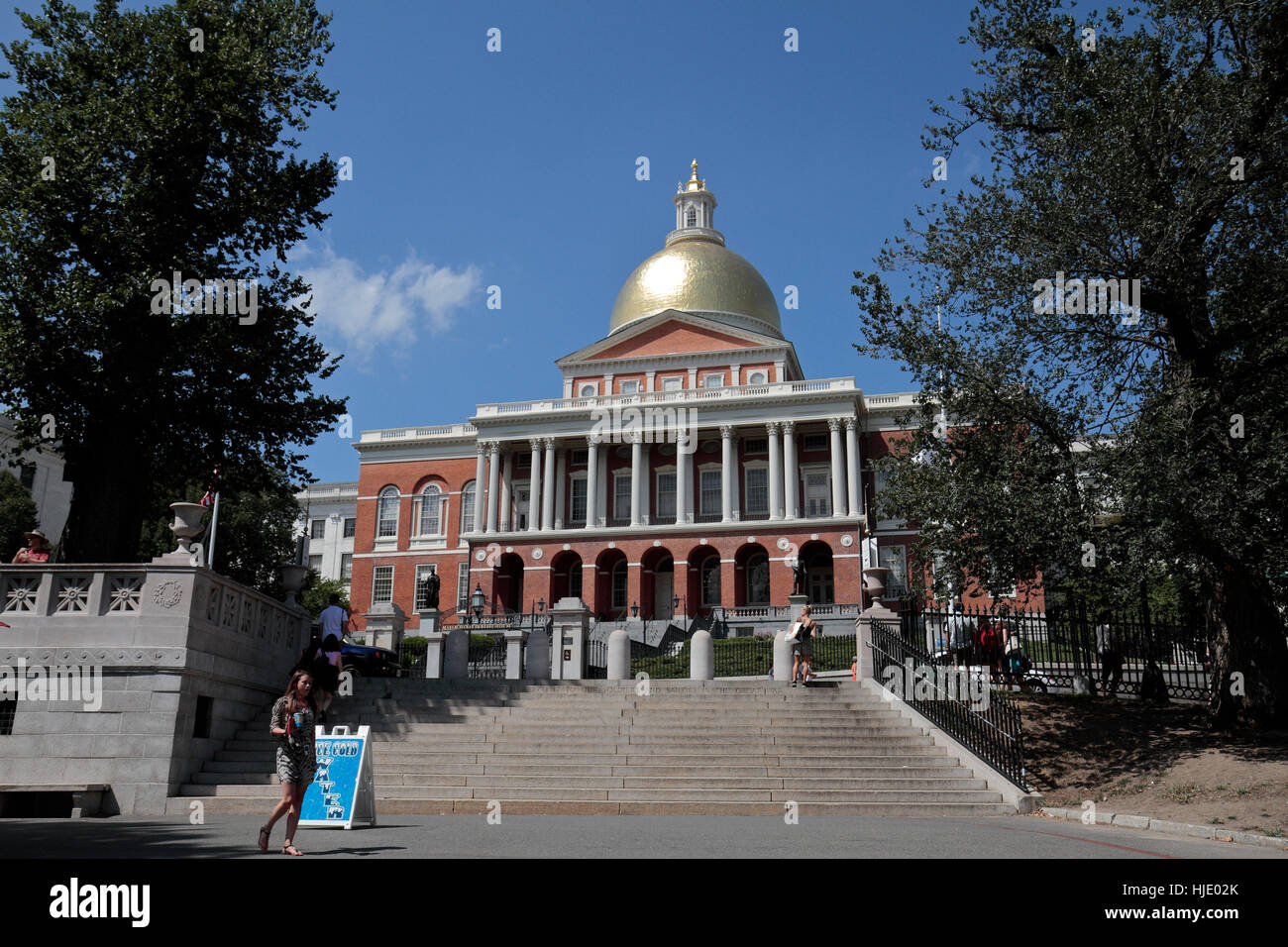 The Massachusetts State House, viewed from Boston Common, Boston ...