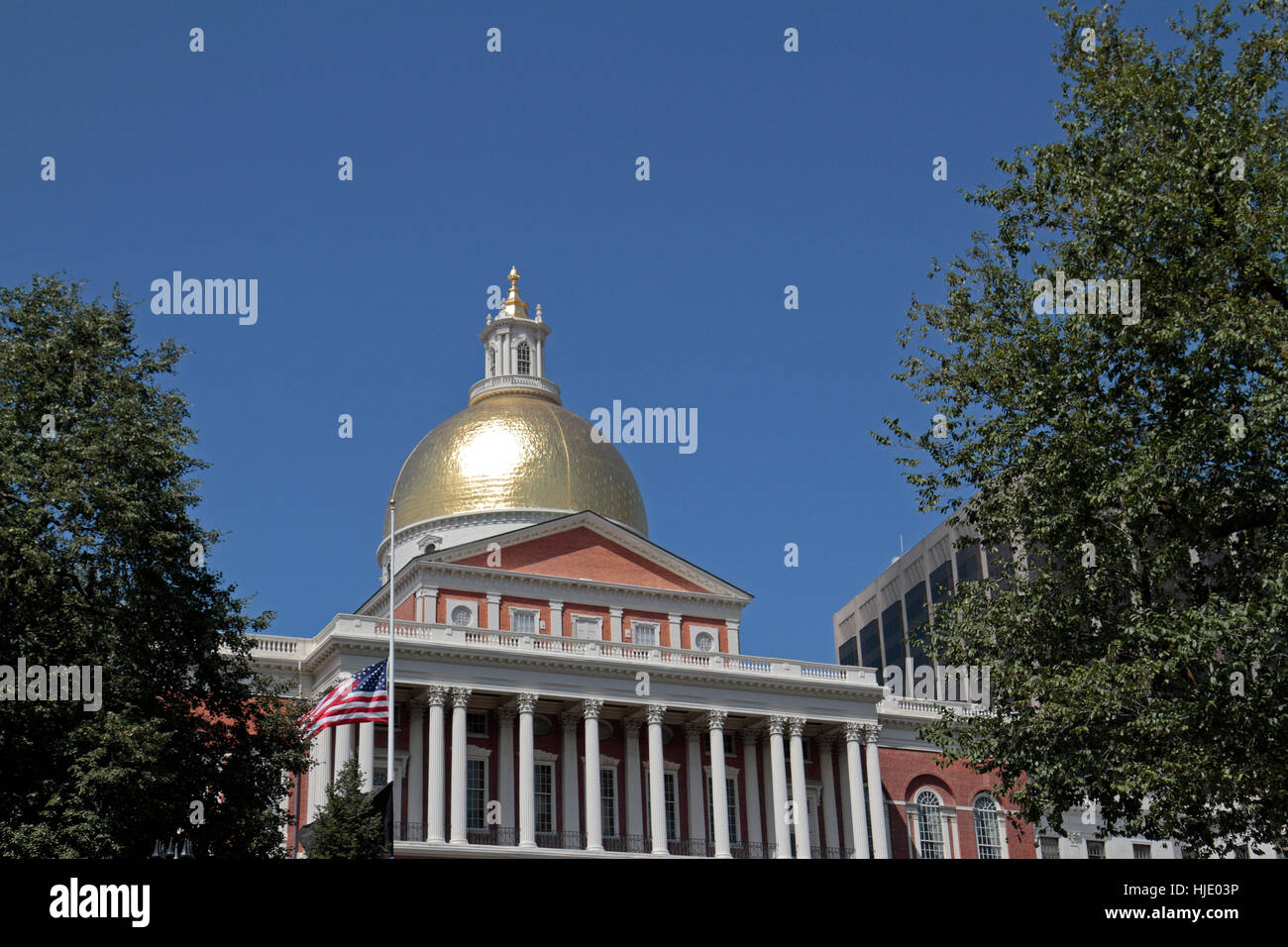 The Massachusetts State House, viewed from Boston Common, Boston ...