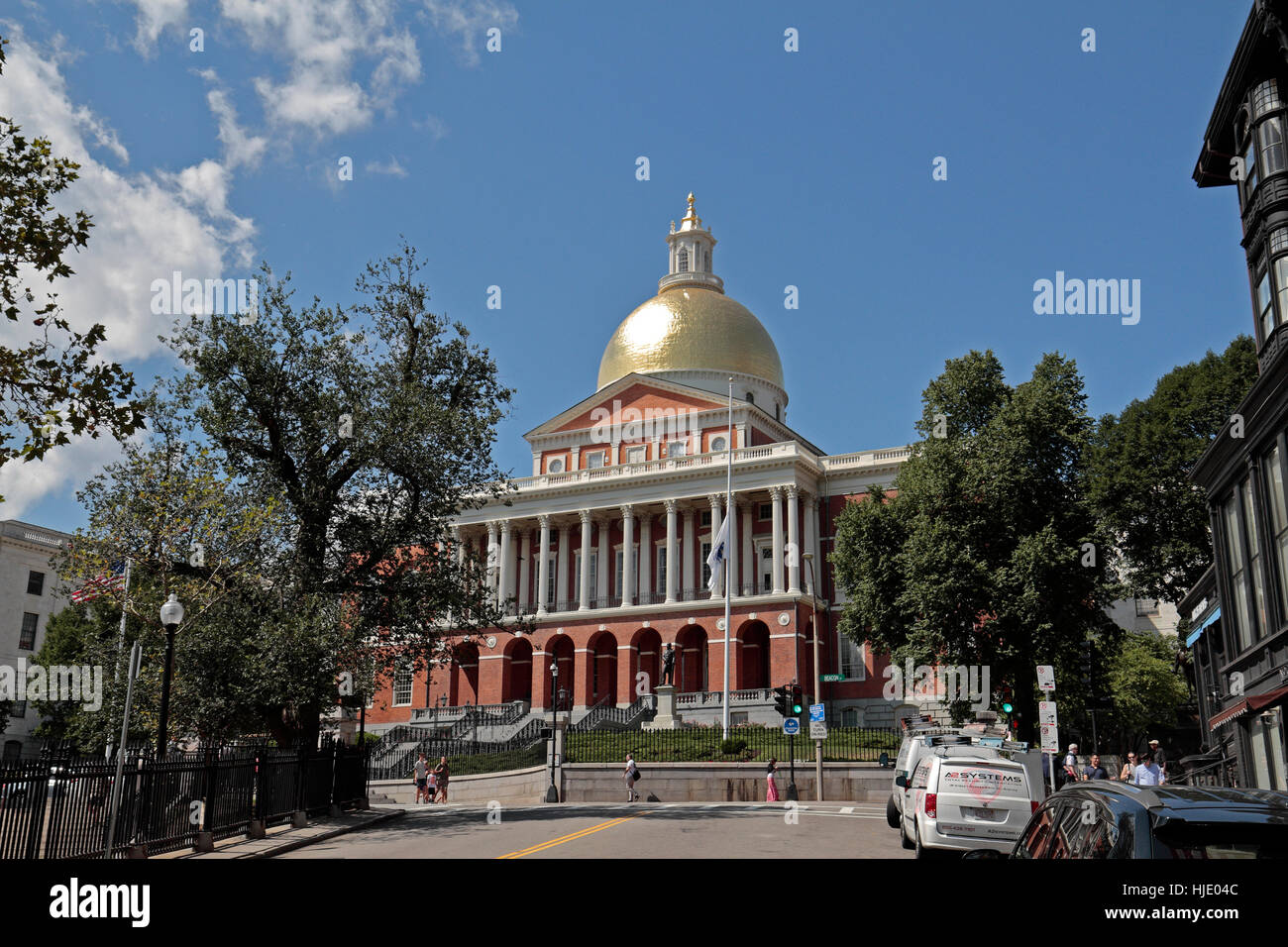 The Massachusetts State House, viewed from Boston Common, Boston ...