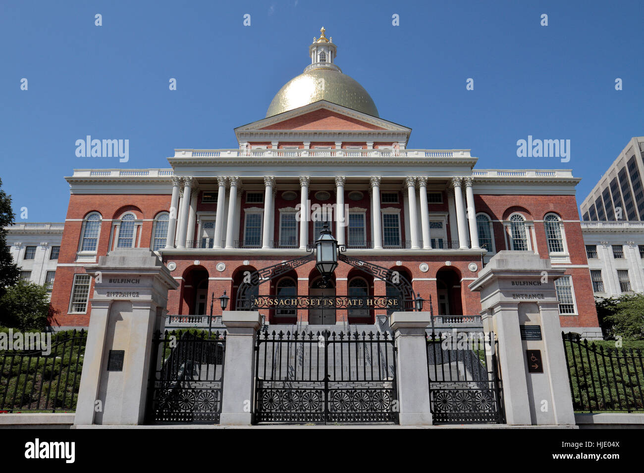 The Massachusetts State House, viewed from Boston Common, Boston ...