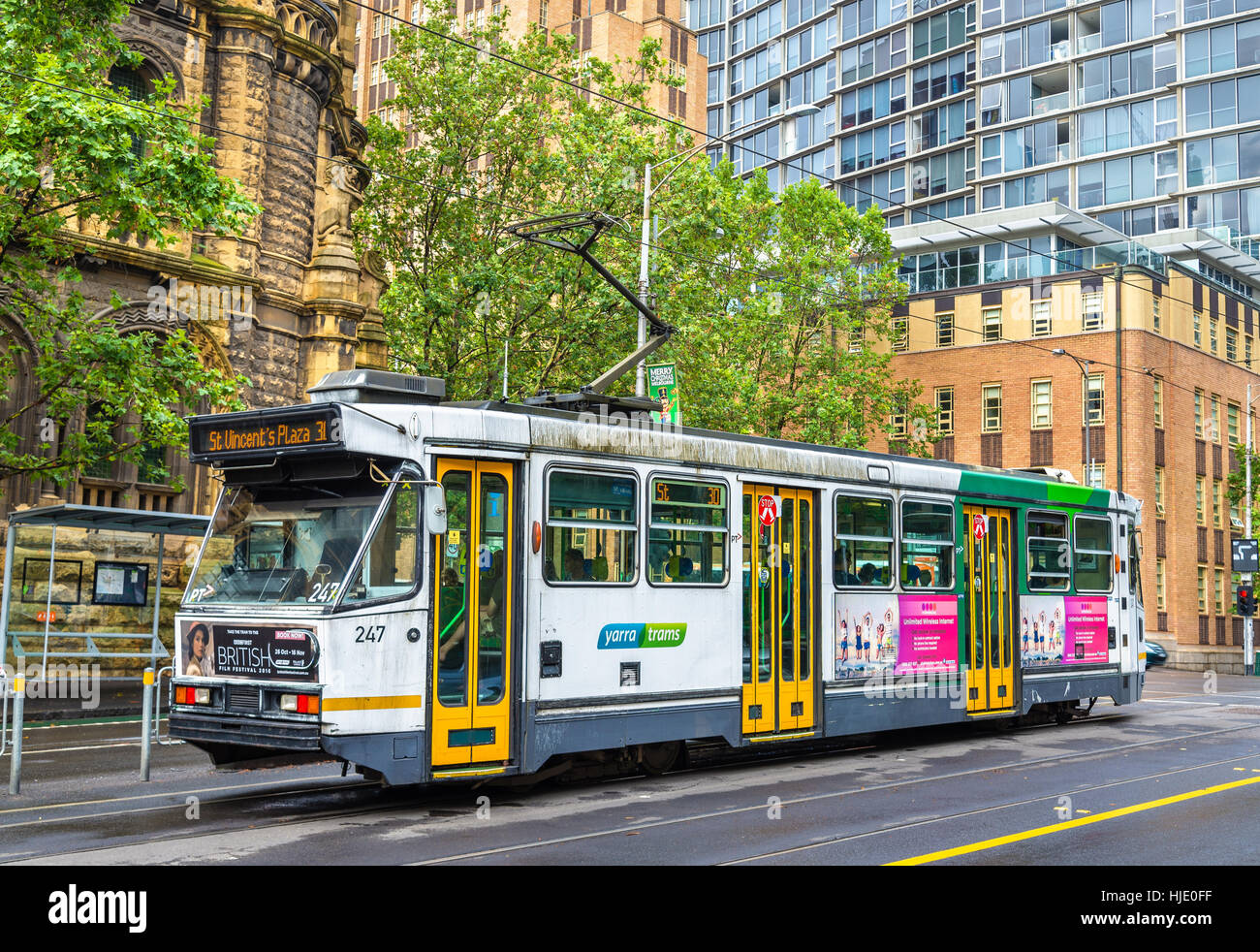 Melbourne, Australia - December 28, 2016: Comeng A1 Class tram on La Trobe Street. Melbourne ...