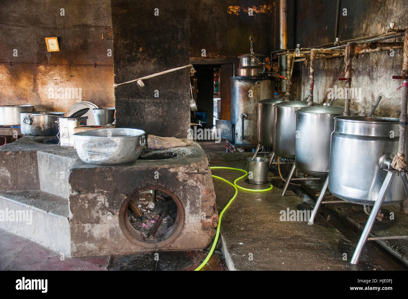 Kitchen of the 300-year-old Tawang Gompa or Buddhist monastery at ...