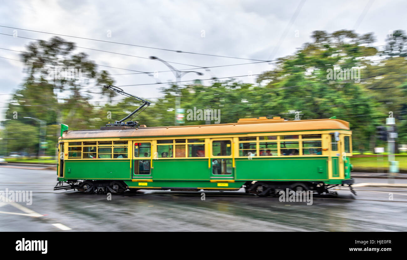 Heritage tram on La Trobe Street in Melbourne, Australia. Melbourne ...