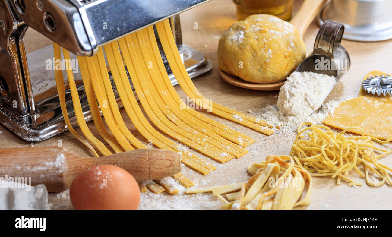 Fresh pasta homemade preparation Stock Photo - Alamy