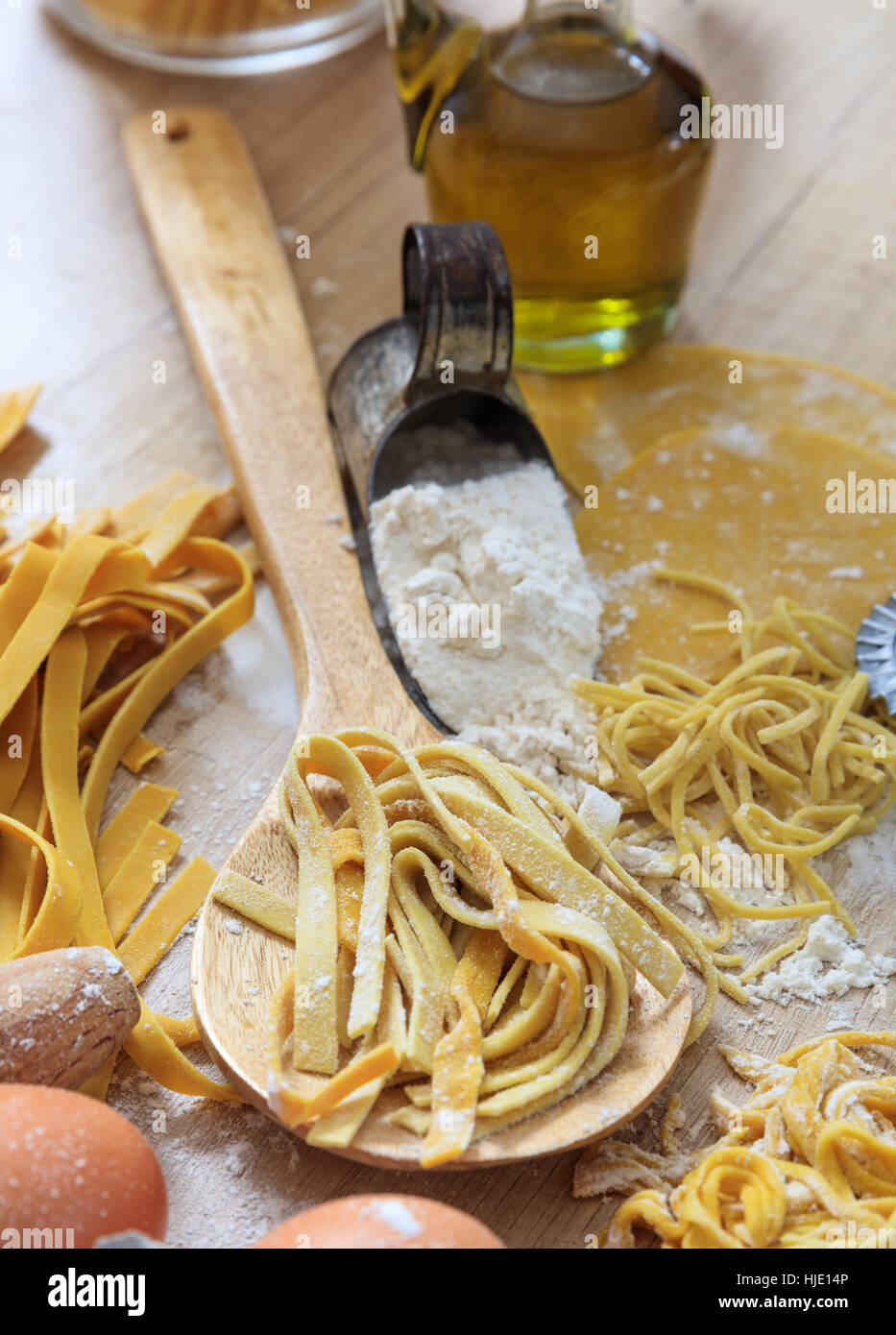 Fresh pasta homemade preparation Stock Photo - Alamy
