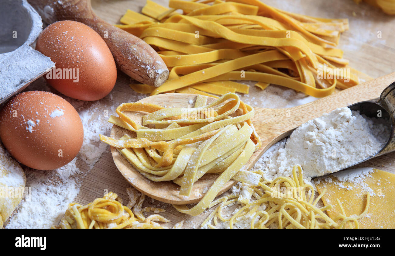 Fresh pasta homemade preparation Stock Photo - Alamy