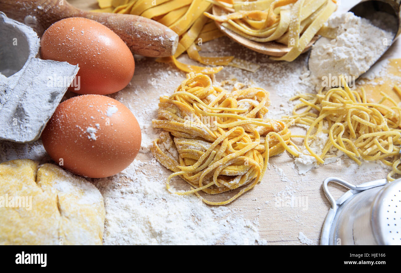 Fresh pasta homemade preparation Stock Photo - Alamy