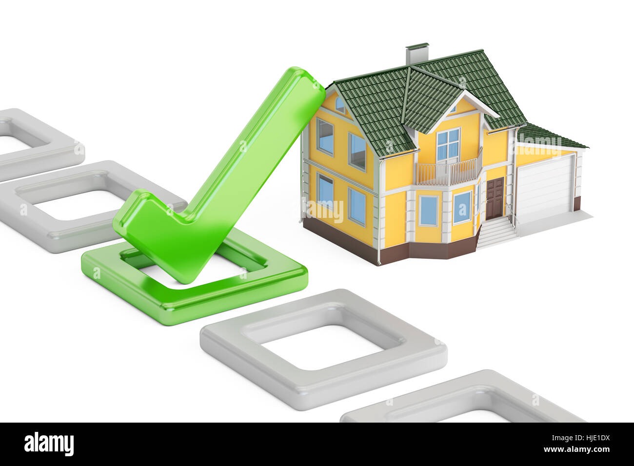 House choice concept, 3D rendering isolated on white background Stock ...