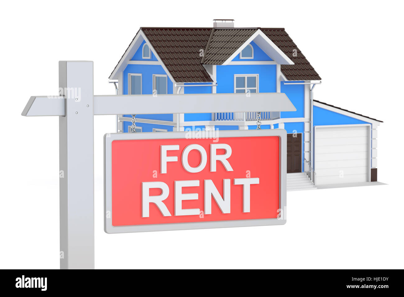 House For Rent concept, 3D rendering isolated on white background Stock ...