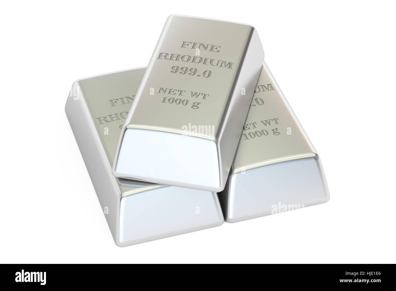 rhodium ingots, 3D rendering isolated on white background Stock Photo ...