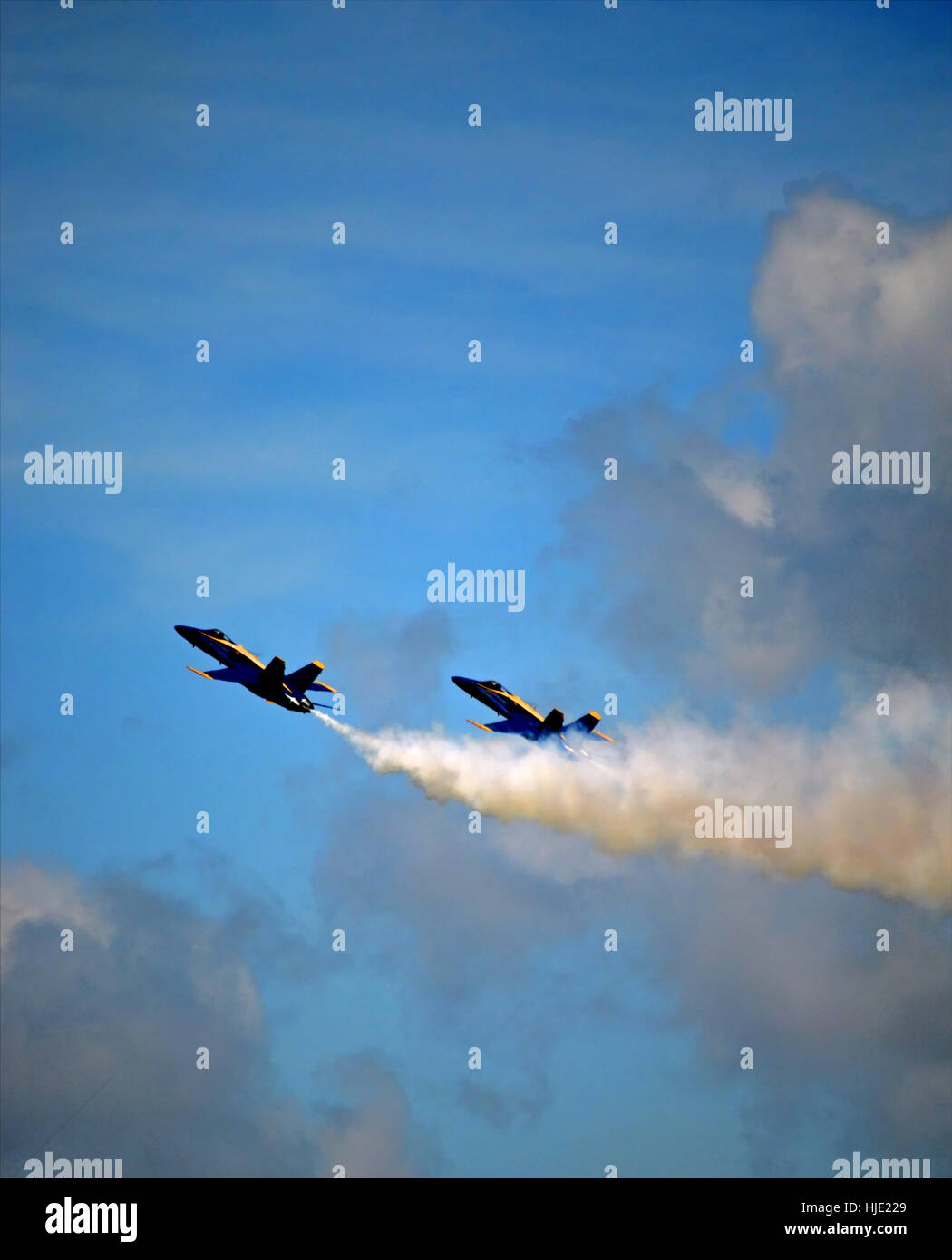 Blue angel jet performer flying over their home base in Pensacola ...